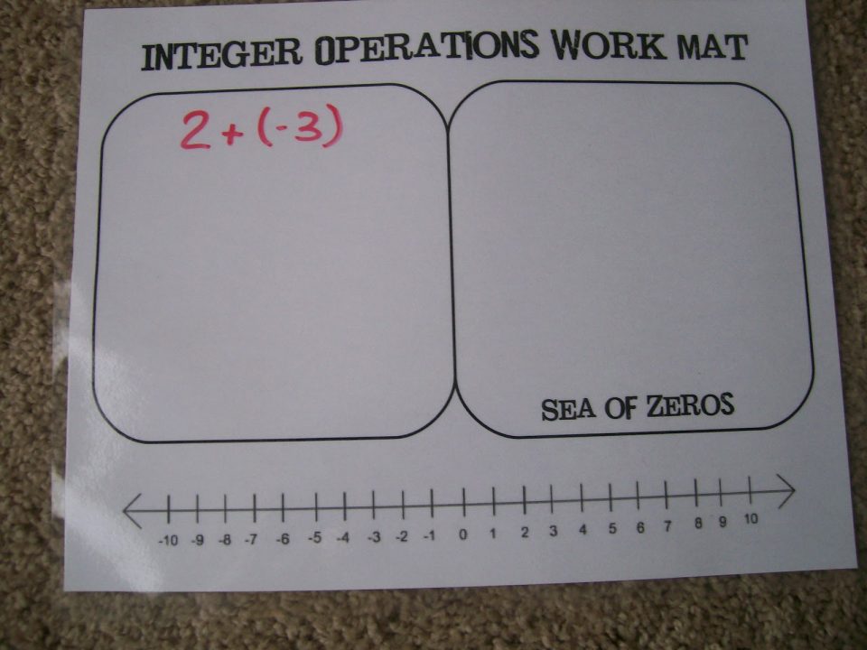 Integer Operations Work Mat with Sea of Zeros | Math = Love