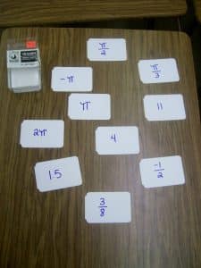 Real Number System Card Activity | Math = Love