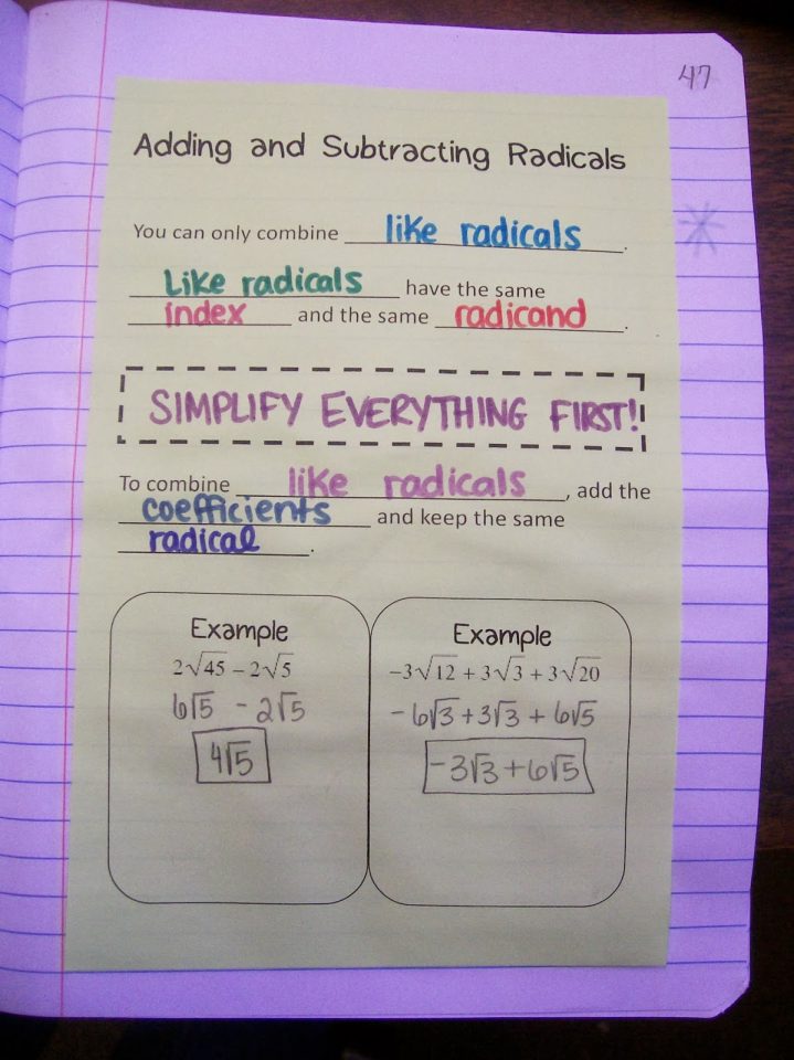 Adding and Subtracting Radicals | Math = Love