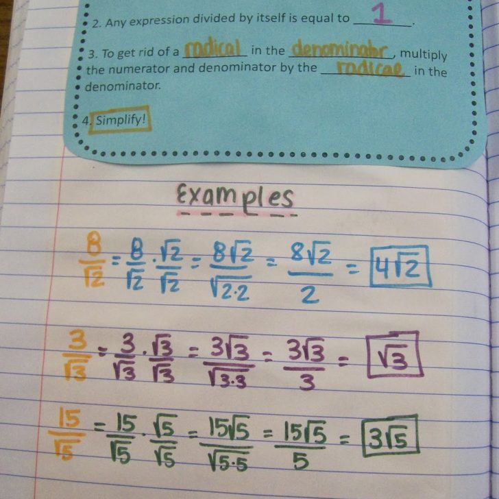 Rationalizing The Denominator Math Love