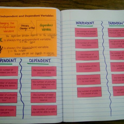 Independent vs Dependent Variables Foldable | Math = Love