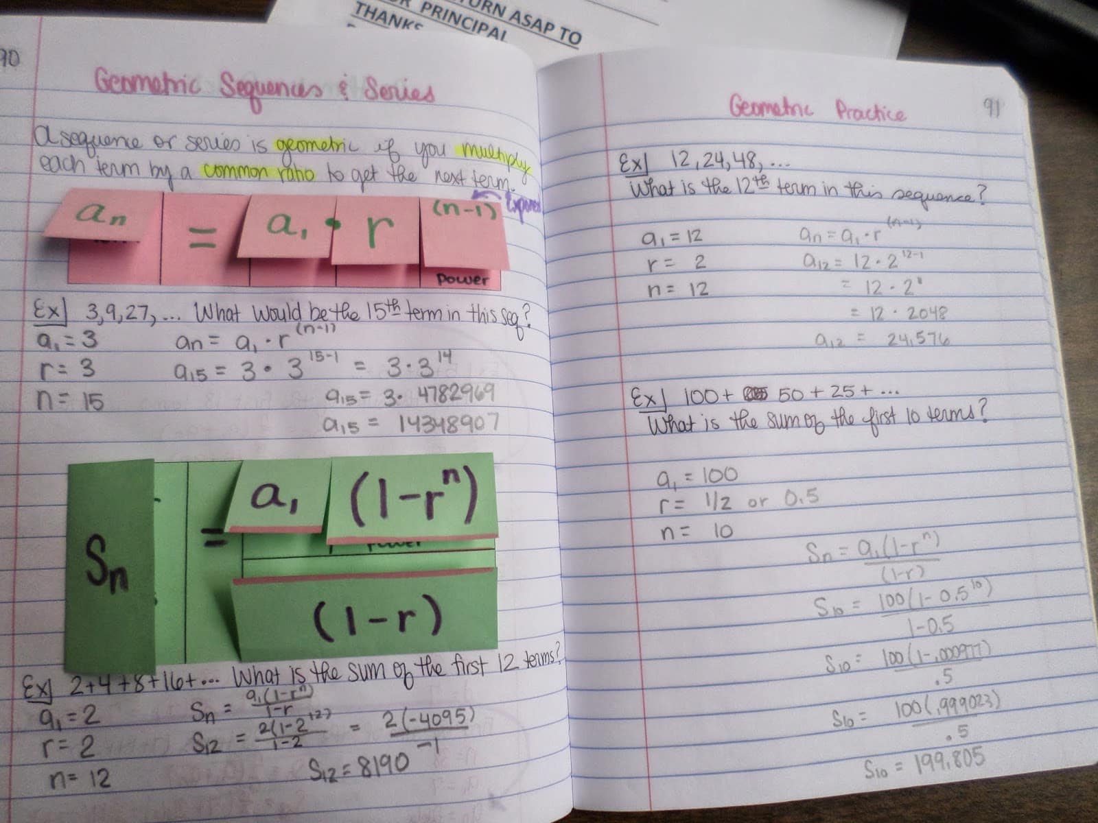 Sequences and Series Foldables | Math = Love