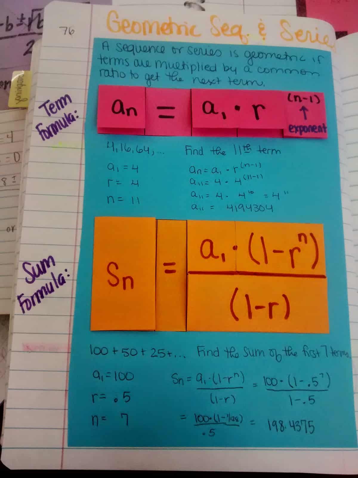 Sequences and Series Foldables | Math = Love