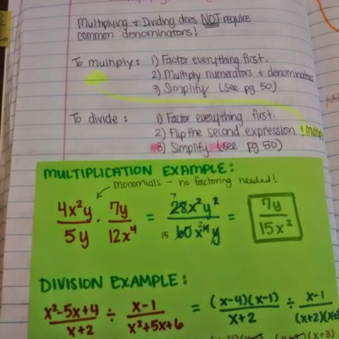 Adding and Subtracting Rational Expressions Notes | Math = Love