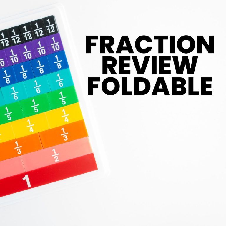 Fraction Review Foldable | Math = Love