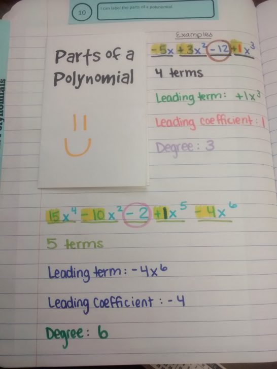 Adding And Subtracting Polynomials Notes Math Love 