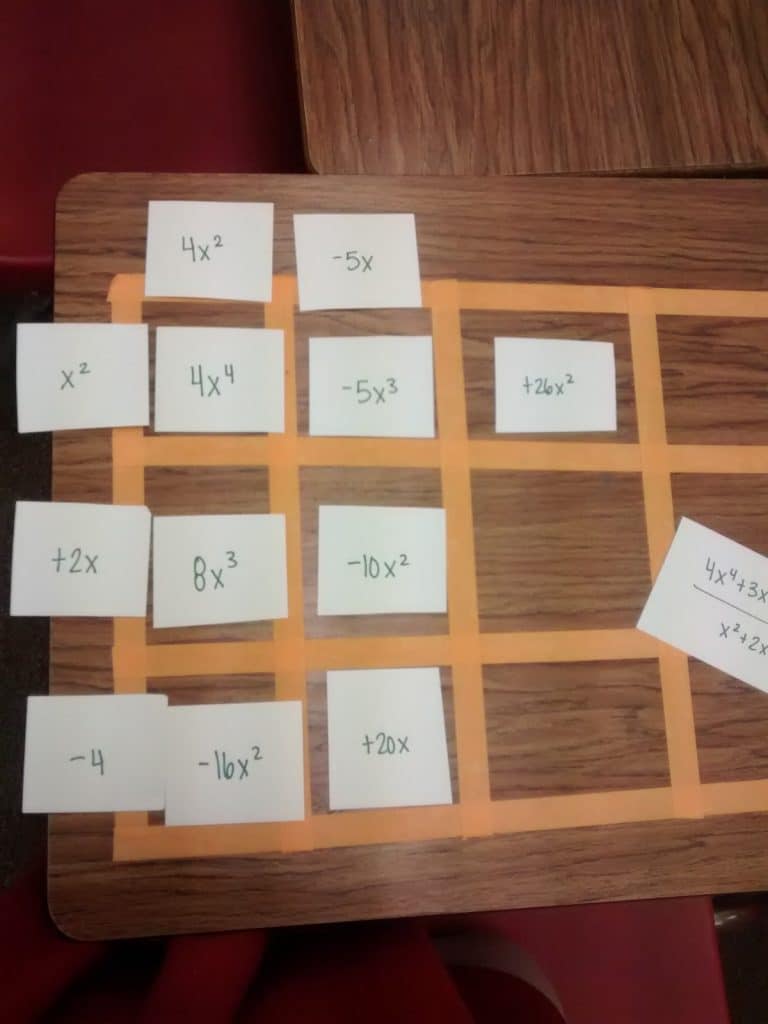 Dividing Polynomials Using the Box Method Foldable | Math = Love