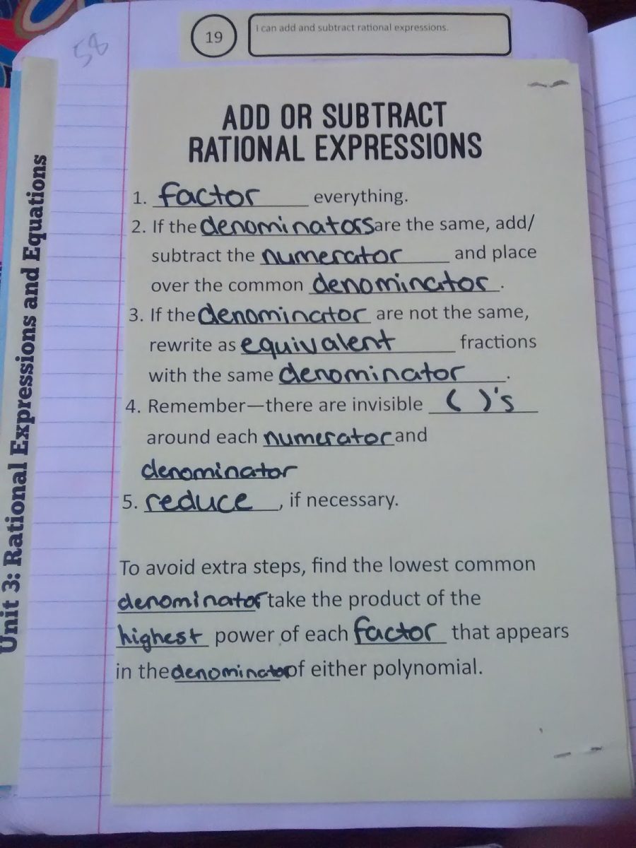 Finding Common Denominators of Rational Expressions Activity | Math = Love