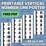 Vertical Number Line Poster [FREE Printable PDF]