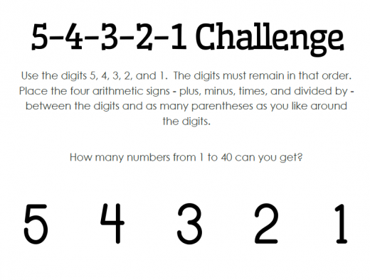 The 5-4-3-2-1 Challenge | Math = Love