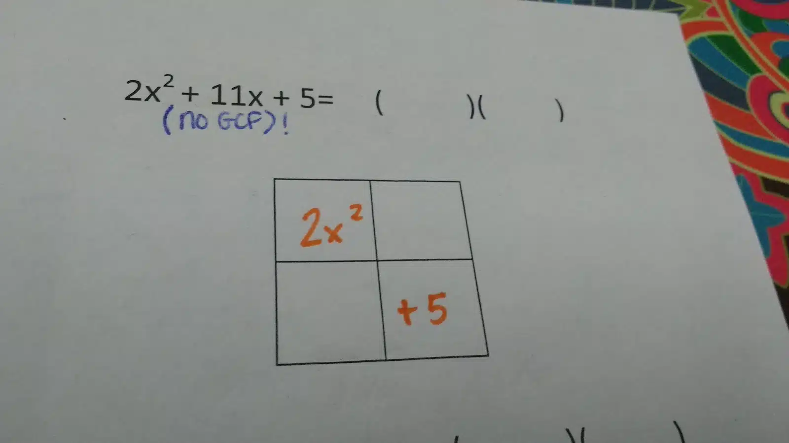 Factoring Polynomials Using The Box Method Directions Math Love Factoring Polynomials Using The Box Method Directions Math Love