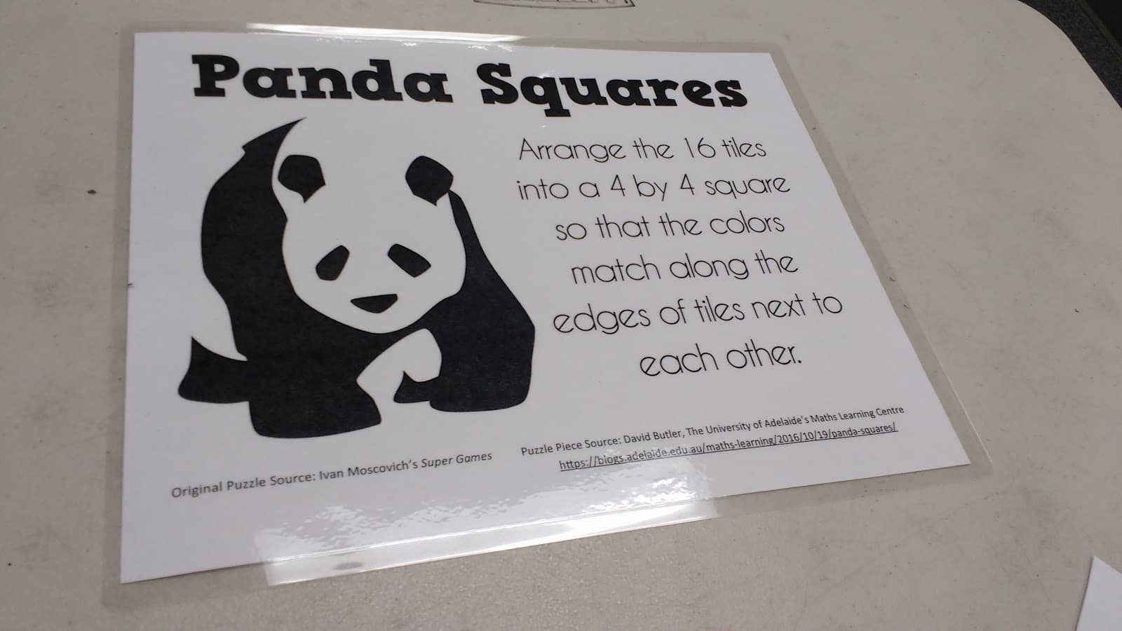 Panda Squares Puzzle | Math = Love