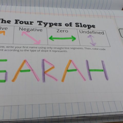 Four Types of Slope Name Art Activity | Math = Love