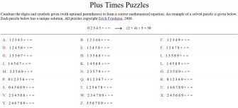 Plus Times Puzzles | Math = Love
