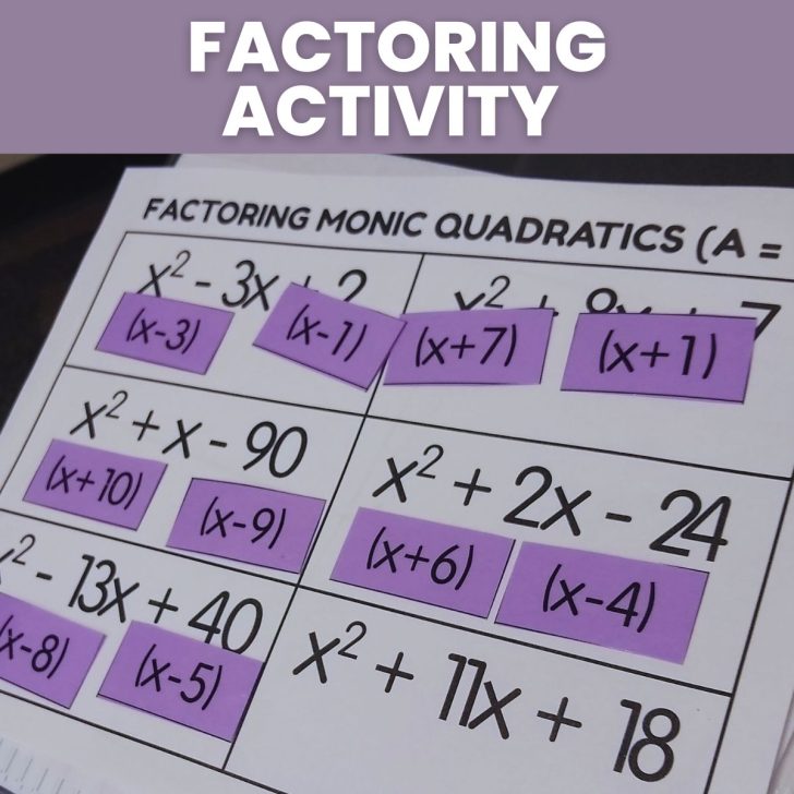 16 Fun Factoring Activities for Algebra (Free PDFs)