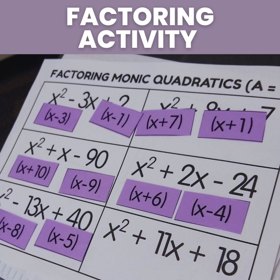 16 Fun Factoring Activities for Algebra (Free PDFs)