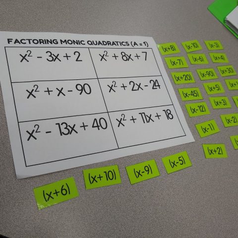 Factoring Puzzle for Quadratic Trinomials | Math = Love