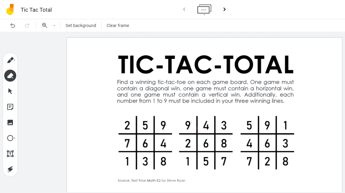 Tic Tac Total Puzzle | Math = Love