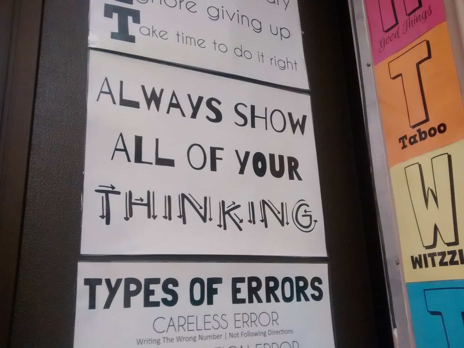 Always Show All Of Your Thinking Poster | Math = Love