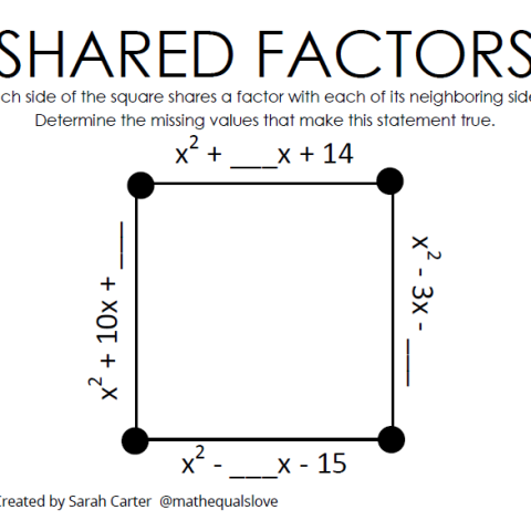 X Puzzles Factoring Review Game | Math = Love