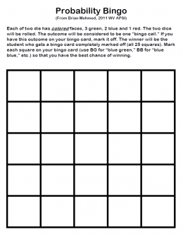 Probability Bingo Game | Math = Love