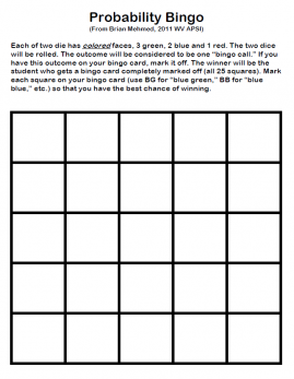 Probability Bingo Game | Math = Love