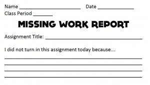 Missing Work Form | Math = Love