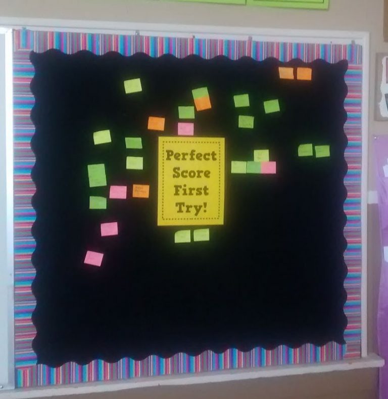 Perfect Score First Try Bulletin Board | Math = Love