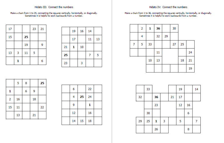 Hidato Puzzles | Math = Love