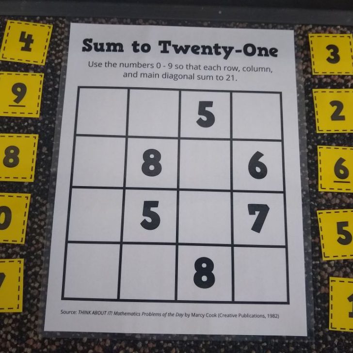 Sum to Thirty Puzzle | Math = Love