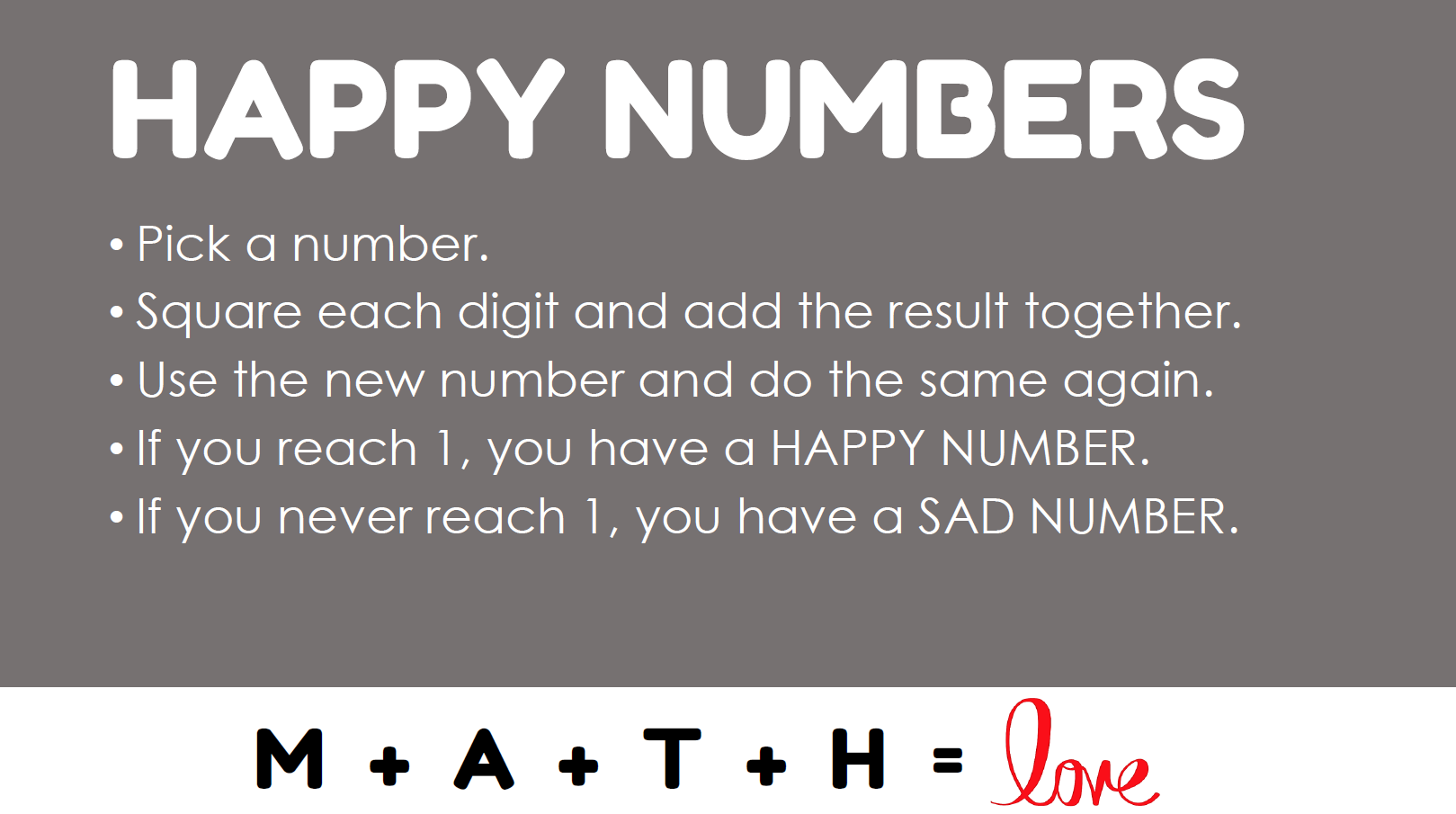Notable Numbers - A Math Teachers' Circle Session on Happy Numbers and ...