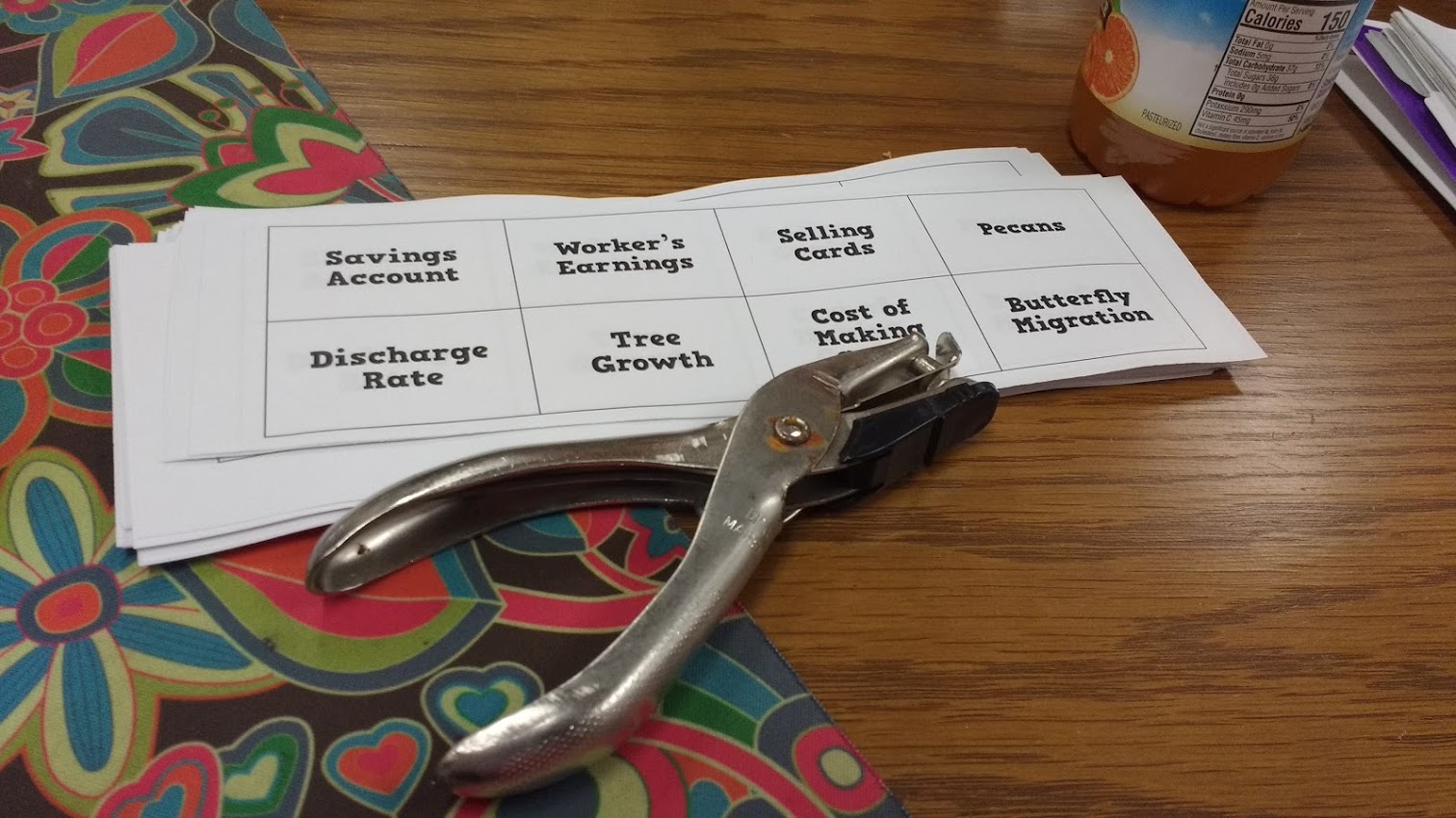 Finding Rate of Change from a Graph Hole Punch Activity | Math = Love