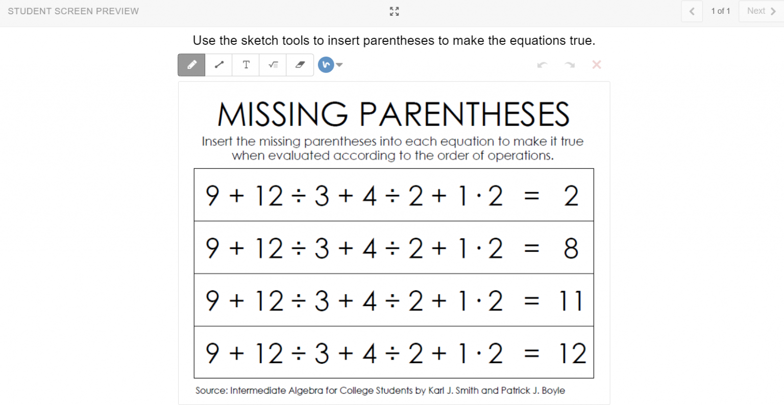 Missing Parentheses - An Order of Operations Activity | Math = Love