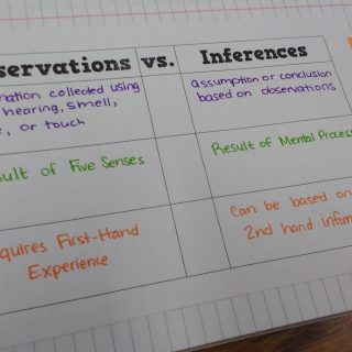 Observations vs Inferences Chart | Math = Love