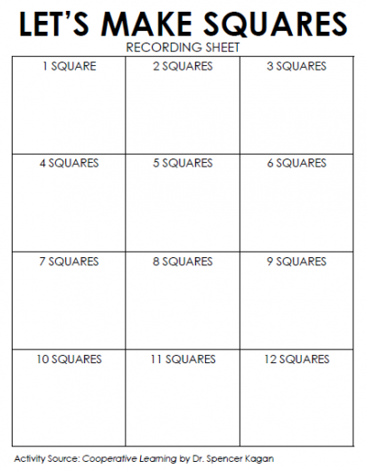Let's Make Squares Activity | Math = Love