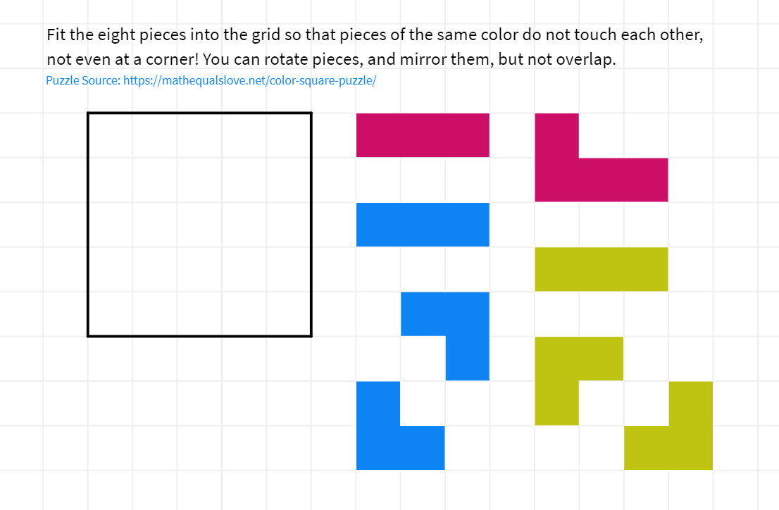 Color Square Puzzle | Math = Love