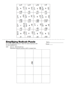 Simplifying Radicals Puzzle | Math = Love