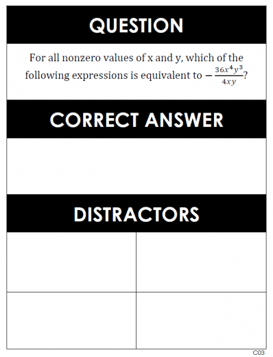 Exponent Rules Review Game with ACT Questions and Distractors | Math = Love