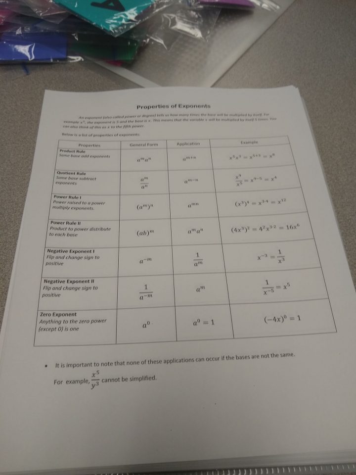 Exponent Rules Match-Up Activity | Math = Love