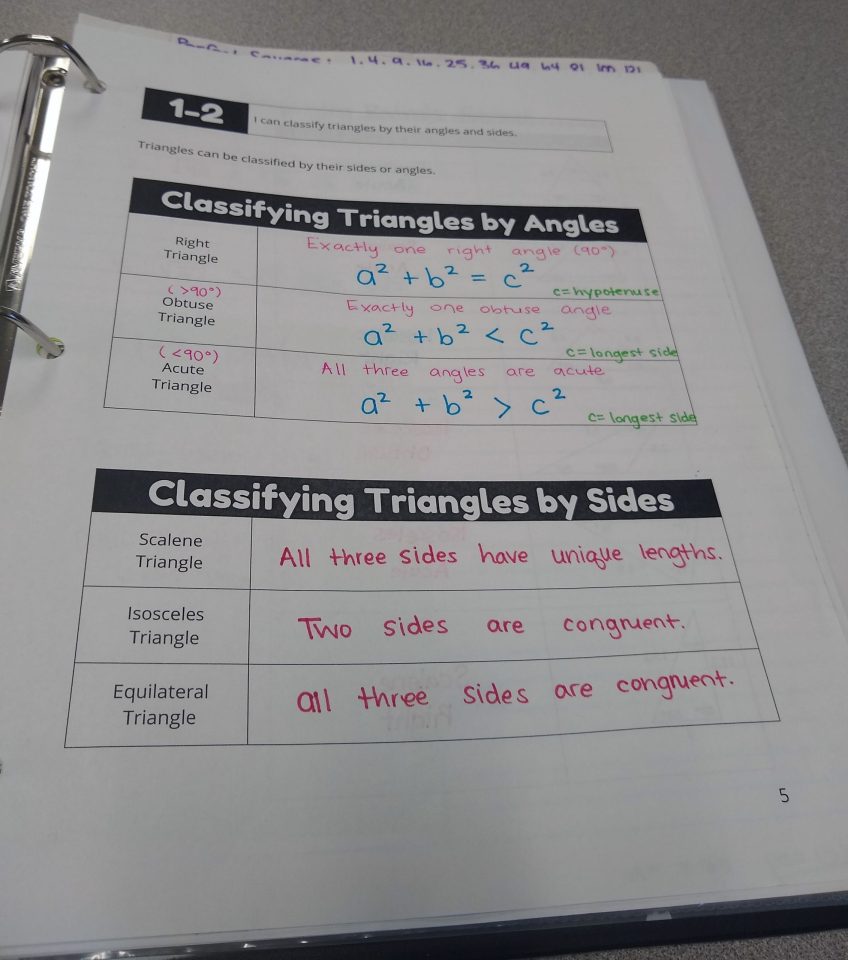 Classifying Triangles by Angles and Sides Notes | Math = Love