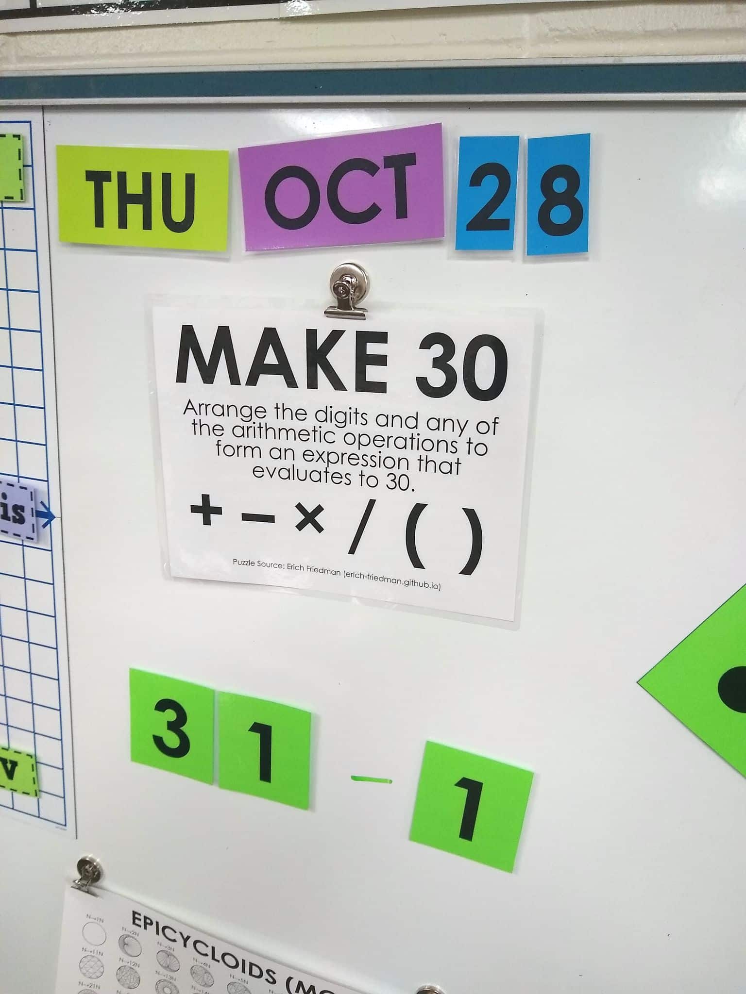 Make 30 Puzzles | Math = Love