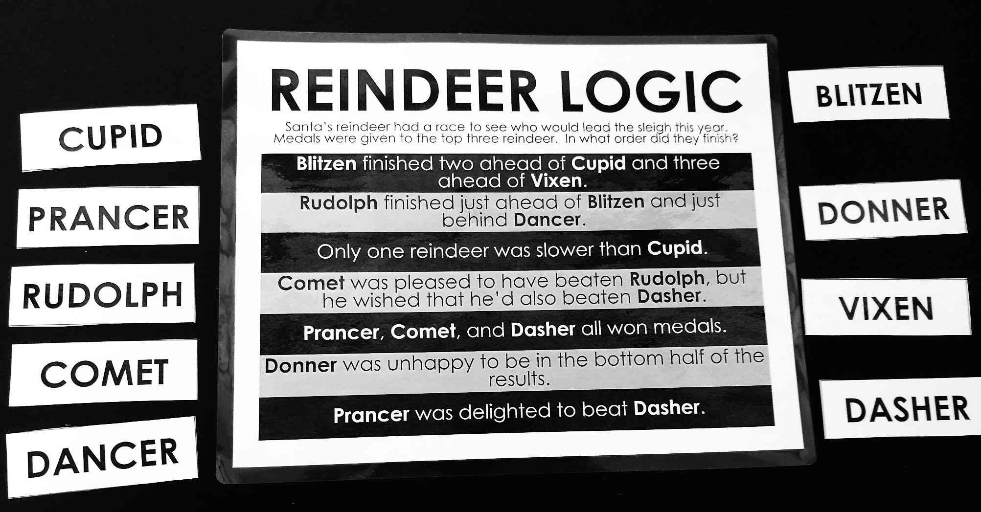 Reindeer Logic Puzzle | Math = Love