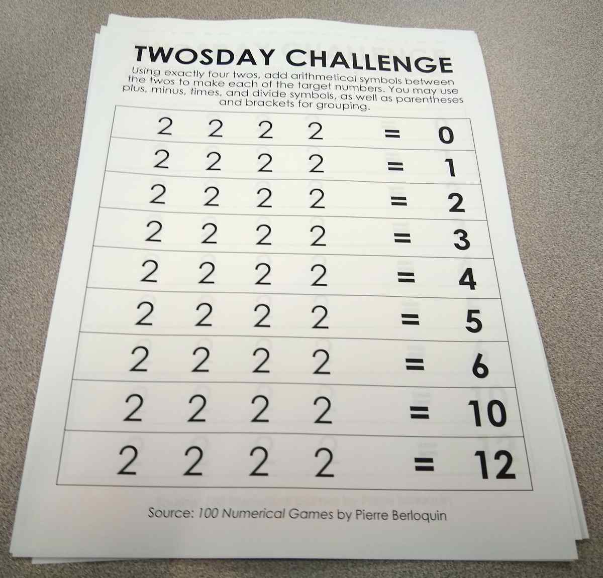 Twosday Challenge Activity | Math = Love