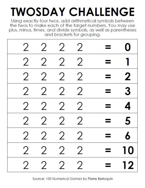 Twosday Challenge Activity | Math = Love
