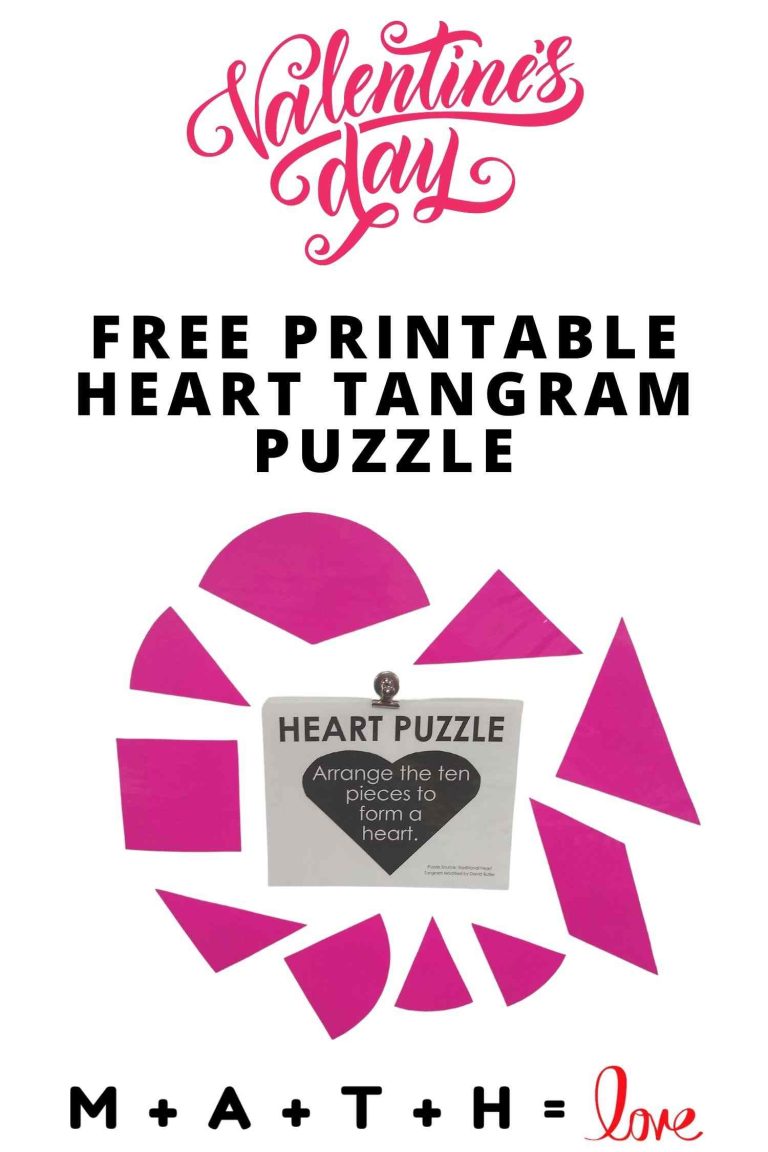 Printable Heart Tangram Puzzle | Math = Love
