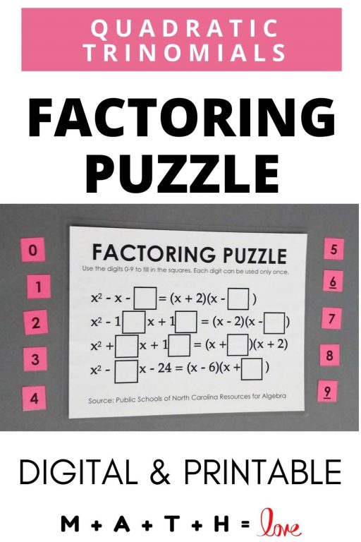 15 Fun Factoring Activities for Algebra | Math = Love