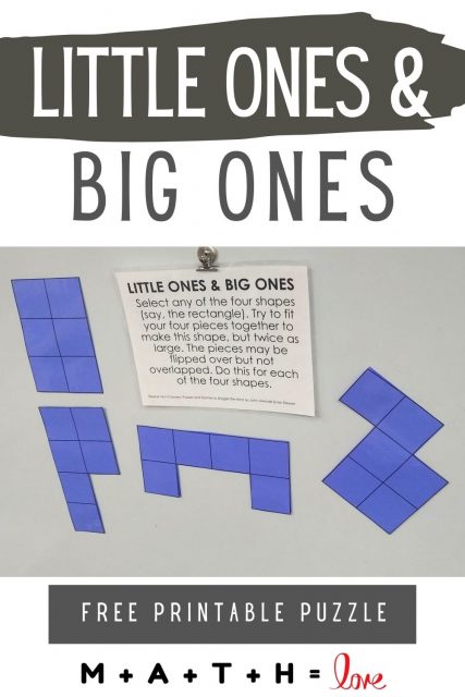 Little Ones and Big Ones Puzzle | Math = Love