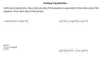 Verifying Trig Identities Worksheet | Math = Love