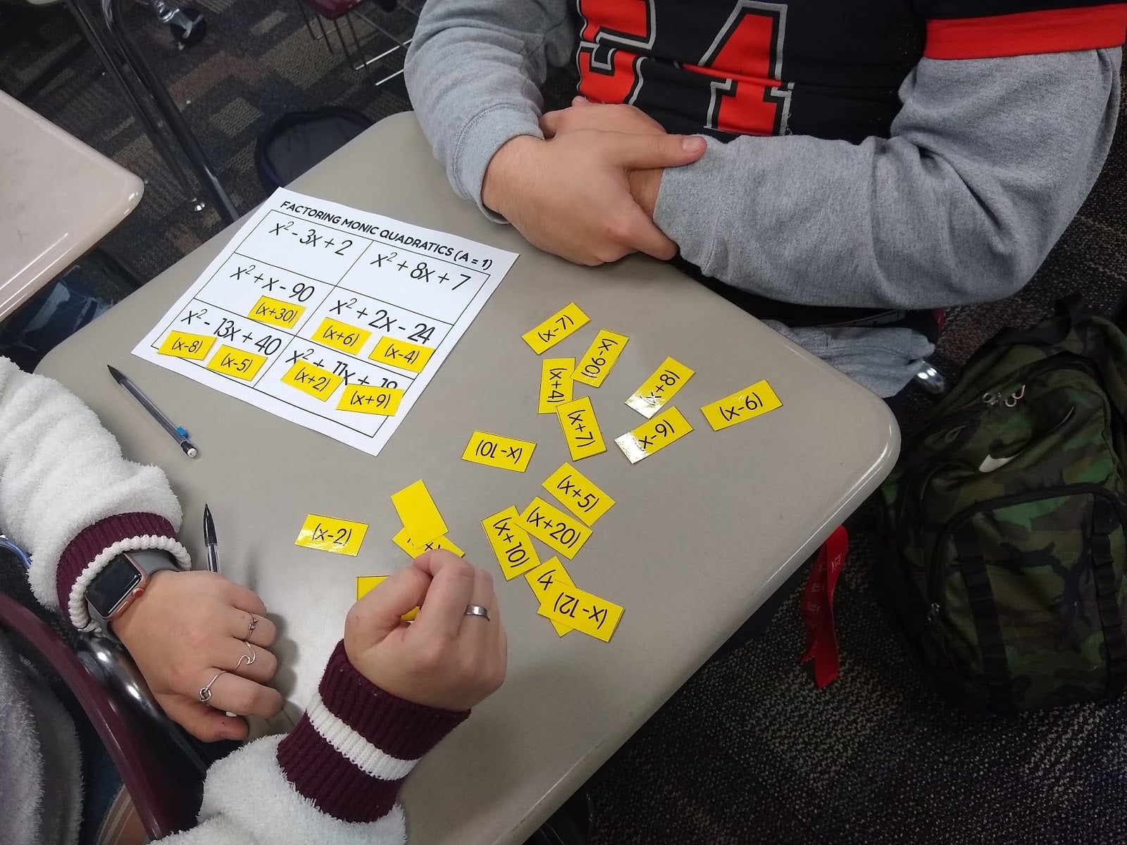 Factoring Quadratics Practice Activity (When a = 1) | Math = Love