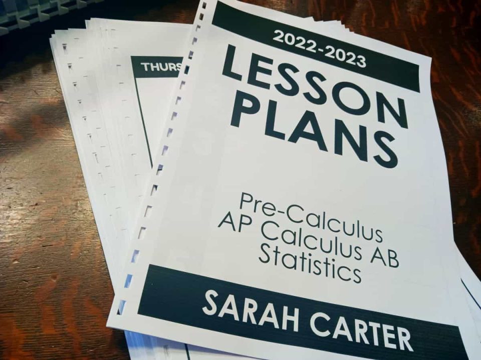 2022-2023 Free Printable Lesson Plan Book | Math = Love